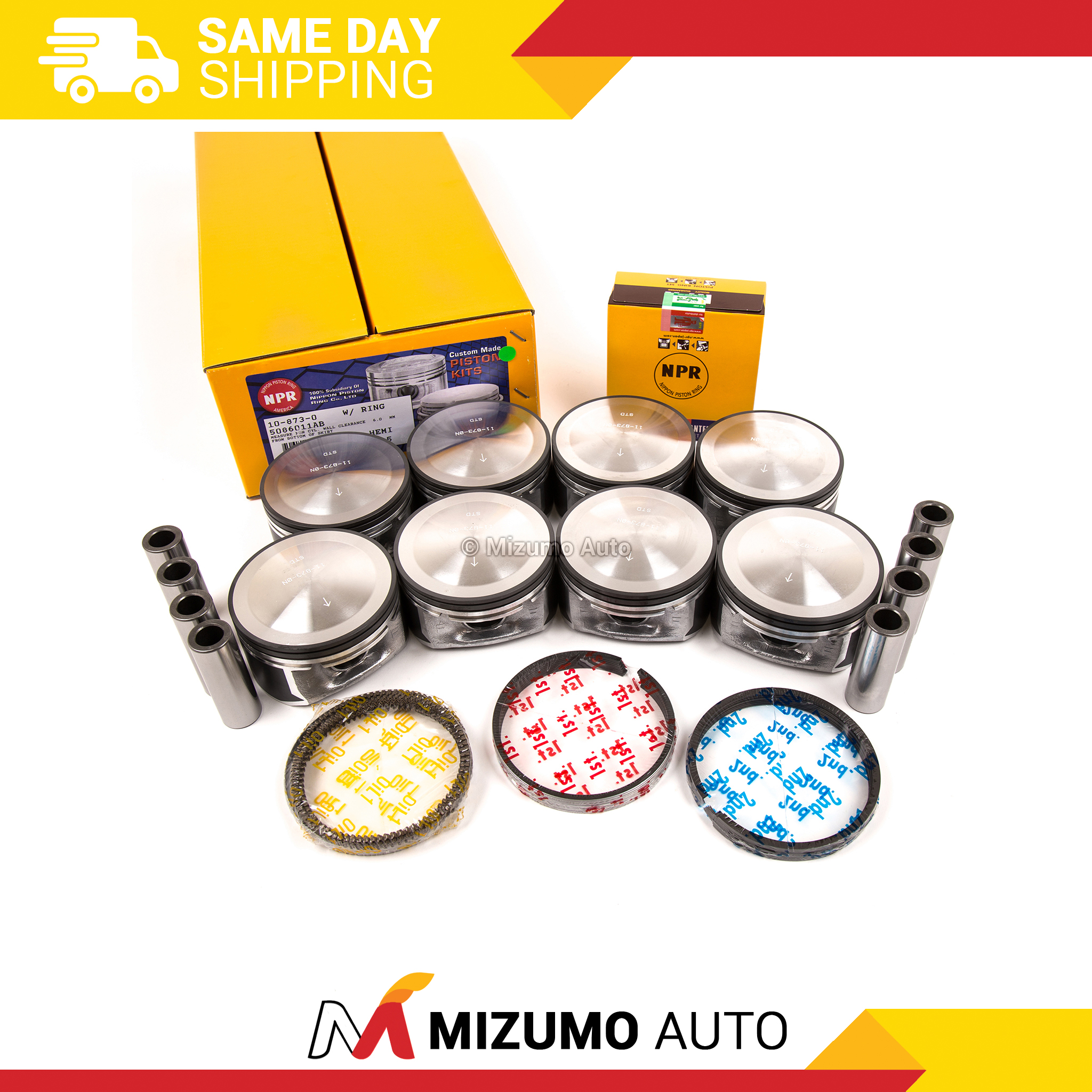 NPR Pistons w/ Rings fit 03-06 Dodge Ram Chrysler Jeep 5.7L HEMI | eBay